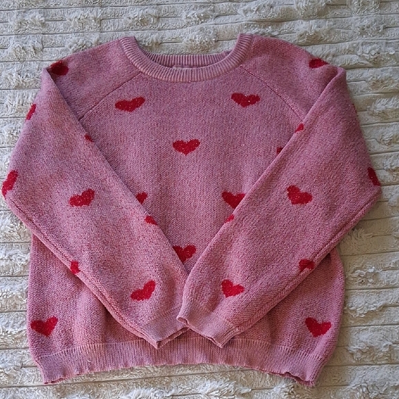ANDREE BY UNIT | Sweaters | Andree By Unit Pink Sweater With Red Hearts ...